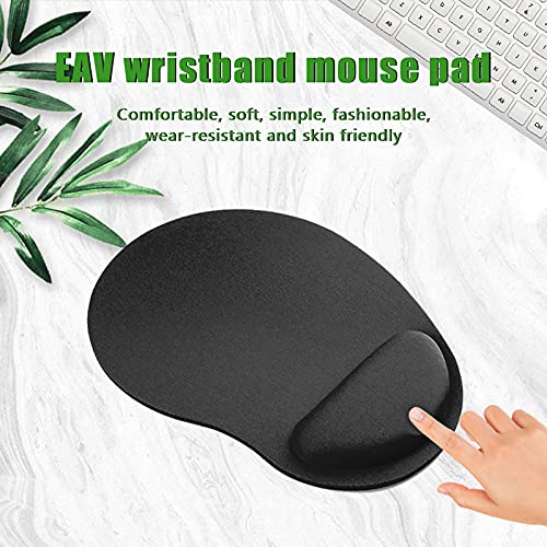 2pcs Office Mousepad with Gel Wrist Support - Ergonomic Gaming Desktop Mouse Pad Wrist Rest - Design Gamepad Mat Rubber Base for Laptop Computer