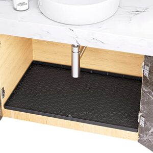 3 Pack Puricon Under Sink Organizer Pull Out Under Sink Storage Bundle with Under Sink Mat 34” x 22” Under Sink Mats