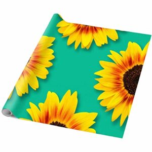 InterestPrint Bright Yellow Sun-Flower All Occasion Wrapping Paper Celebrate for Weddings, Birthdays,1 Roll