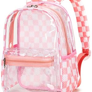 Clear Mini Backpack Stadium Approved 12x12x6 Small Transparent Backpacks Plastic See Through Bag for Work Festival Security Travel