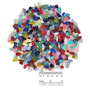 Xmada Crystal Beads for Jewelry Making, 300 PCS Natural Crystals and Stones, Natural Chip Stone Beads for Beading & Jewelry Making (Mixed)