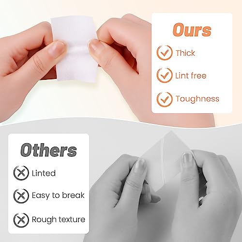 500PCS Nail Polish Remover, Lint Free Nail Wipes Super Absorbent Gel Nail Polish Remover Cotton Pads for Acetone Nail Polish Remover Nail Wipes for Acrylic Gel Nails Clean, White