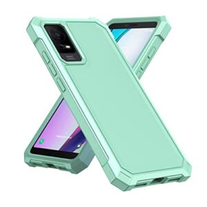 Ailiber Phone Case for TCL 30Z(T602DL), TCL 30 LE Case with Screen Protector, 2 Layer Structure Protection, Shockproof Corner TPU Bumper, Slim Silicone Phone Cover for Straight Talk TCL 30Z-Mint Green