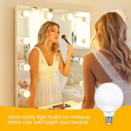 Globe LED Light Bulbs 60W Equivalent, G25 LED Vanity Bulb for Bathroom Mirror Light Bulbs, E26 LED Edison Base Round Light Bulb, Soft White 3000K, 500LM Not-Dimmable Decoration Lighting, 4 Pack