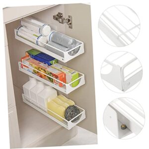 Zerodeko Under Sink Shelves Drawer Dividers s Drawer Rack Carbon Steel Slide Rail Household White Clear Shelves Storage Drawers Sliding Sink Shelf