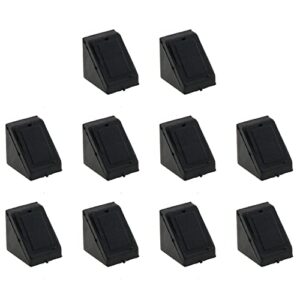 plastic corner brace e-outstanding 10pcs black plastic furniture corner braces, shelf cabinet door 90 degree 2 holes angle brackets with cover cap, black