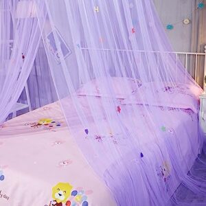 RIRC Canopy Bed for Girls Dome Mosquito Net for Bed Pink Bed Tent Twin Bed Canopy Curtains Mosquito Netting Game Reading Princess Canopy for Girls Bed (Purple)