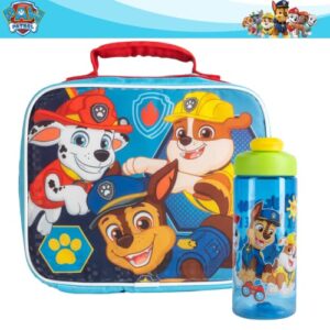 RALME Nickelodeon Paw Patrol Lunch Box with Water Bottle Set- Kids Soft Insulated Lunch Bag for Girls and Boys