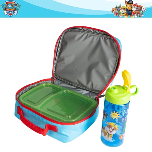 RALME Nickelodeon Paw Patrol Lunch Box with Water Bottle Set- Kids Soft Insulated Lunch Bag for Girls and Boys