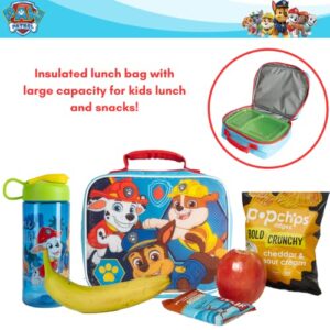 RALME Nickelodeon Paw Patrol Lunch Box with Water Bottle Set- Kids Soft Insulated Lunch Bag for Girls and Boys