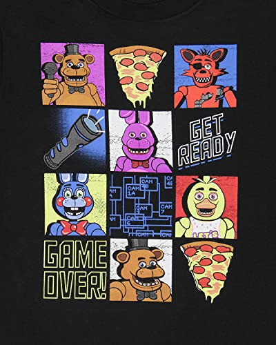 Five Nights at Freddy's Big Boy's Colorful Graphic Tile Grid T-Shirt (Small)