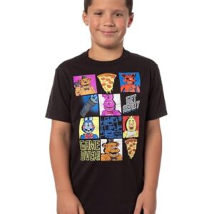 Five Nights at Freddy's Big Boy's Colorful Graphic Tile Grid T-Shirt (Small)