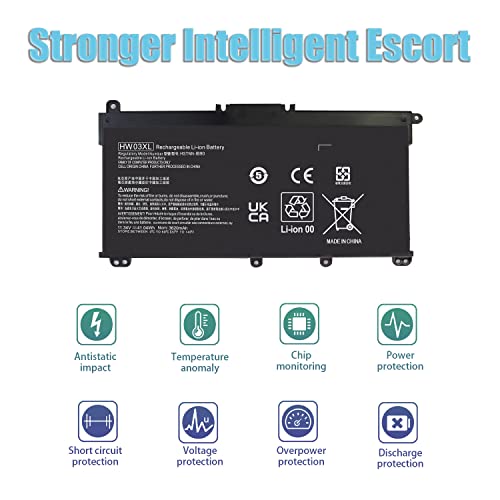 HW03XL Battery L97300-005 11.34V 41.04WH for HP Pavilion 15-EG 15-EG0010NR 15-EG0021NR, 15-EH 15-EH0014na 15-EH0000 15-EH1070WM, 17-CN 17-CN0XXX 17-CN0010nr 17-CN0013dx, HSTNN-IB90 L96887-1D1 L968AC1