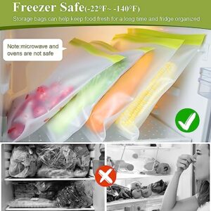 4 Pack Reusable Gallon Freezer bags,Silicone Ziplock Bags Reusable Storage Baggies,Reusable Food Storage Bags, Leakproof Food Storage Containers for Sandwich Snack Travel Picnic, Work, Home Use