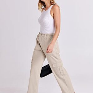 ANRABESS Women's Cargo Pants High Waisted Baggy Multiple Pockets Casual Work Pants Trendy Fashion Relaxed Fit Trousers Y2k for Teen Girls 1017mihuang-L