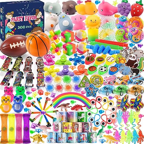 Yutin 200 PCS Party Favor for Kids 4-8, Pinata Stuffers, Prize Box Toys for Kids Classroom Rewards, Small Bulk Toys for Birthday Goodie Bags Fillers, Party Gift Bag Toys for 8-12 3-5