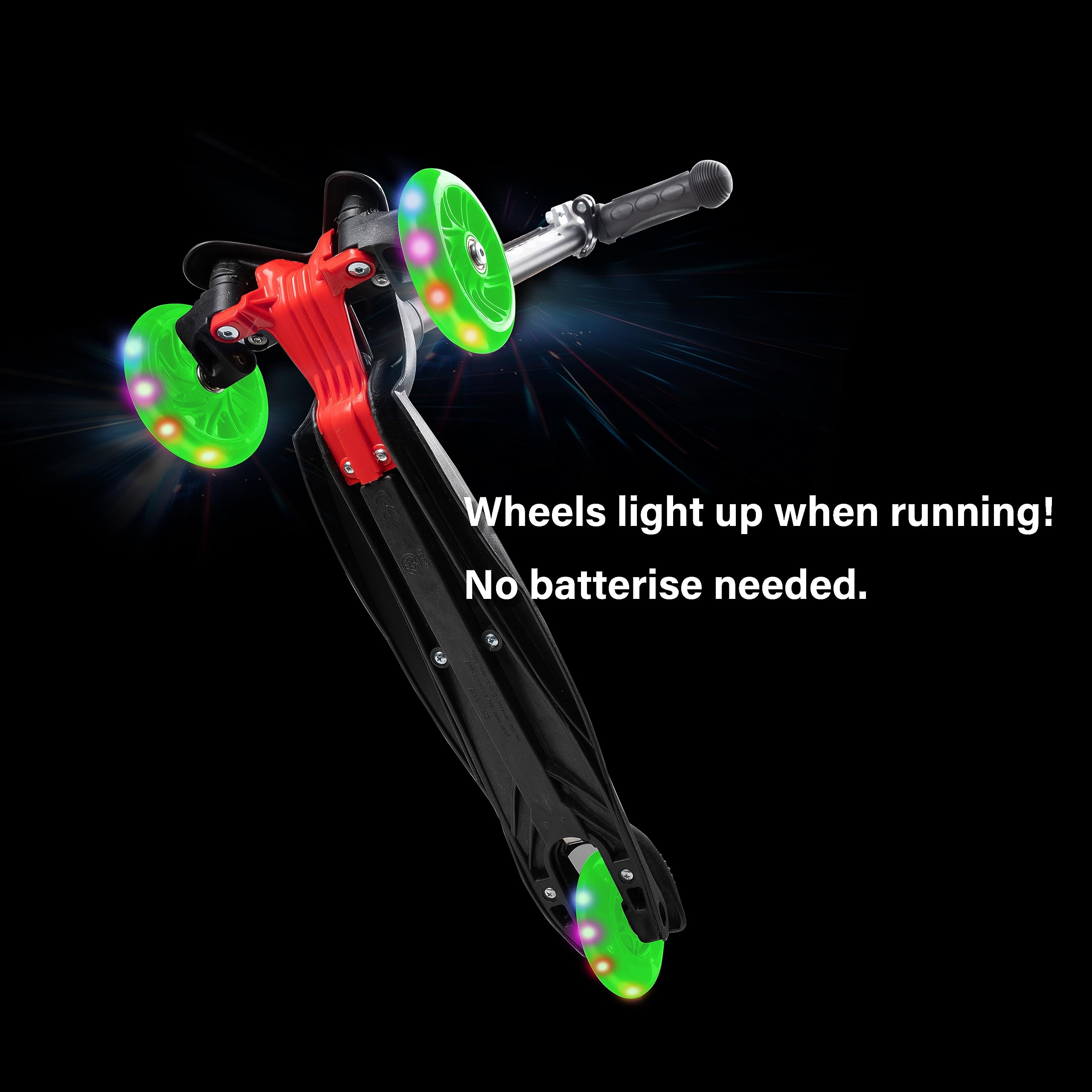 NDYKJPART Scooter for Kids, Adjustable Height, Light Up LED Wheels with Aluminum 3 Wheel Glider Scooter for Ages 2-5, Ideal Toddler Training for Ages 3-5 Boys and Girls (Black)