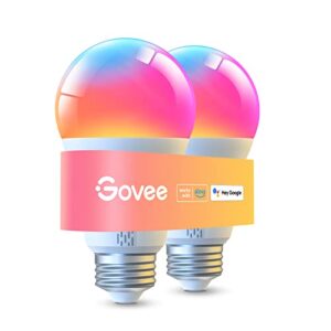 govee smart a19 led light bulbs, 1000lm rgbww dimmable, wi-fi & bluetooth color changing light bulbs, works with alexa & google assistant no hub required, 75w equivalent smart bulbs, 2 pack