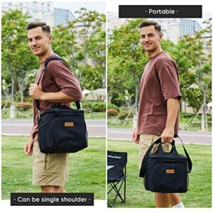 EastMayPoc Lunch Bag Set for Men–24L Insulated Lunch Bag,1.3L Lunch Box,2 Ice Packs,Bottom Plate,Shoulder Strap.Waterproof,Leak-proof,Sturdy Zipper-Versatile for Work,Gatherings,Beach-Holds 24 Cans