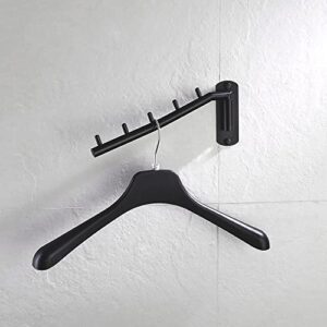 Wall Mount Clothes Hanger, Laundry Hanger Dryer Rack Foldable, Retractable Clothes Drying Rack Wall Mounted Clothing Hanging System Drying Closet Storage Organizer Wall Black Wall Mount 2-Pack