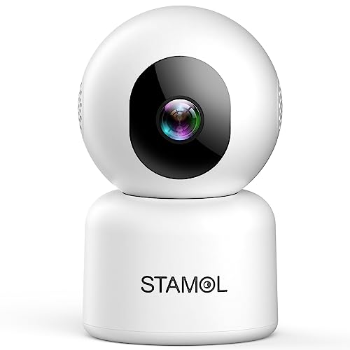 STAMOL Security Camera Indoor, 2K WiFi Cameras for Home Security/Baby Monitor/Dog/Elderly, Smart Pet Camera with Phone App, Motion Detection, Pan Tilt, 2 Way Audio, TF Card/Cloud Storage