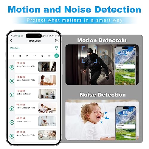 STAMOL Security Camera Indoor, 2K WiFi Cameras for Home Security/Baby Monitor/Dog/Elderly, Smart Pet Camera with Phone App, Motion Detection, Pan Tilt, 2 Way Audio, TF Card/Cloud Storage