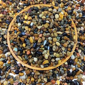 fantian 5 lb natural river pebbles pea gravel for indoor plants,1/4 inch decorative river rocks for aquarium, succulent, vase fillers, fish tank rocks, plant soil cover and outdoor landscaping rocks