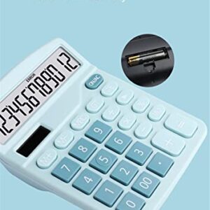 Desktop Calculator, 12 Digits Electronic Calculators for Home Office School, Solar and Battery Dual Power, Calculators Financial Accounting Tools (White)