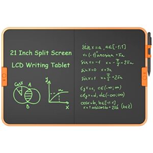 wicue 21 inch split screen lcd writing tablet,portable erasable electronic magic drawing pads, highlight digital paper tablet, large doodle board gift for business office/message boards