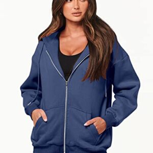 ANRABESS Oversized Hoodies for Women Long Sleeve Hooded Sweater Fall Jacket Fleece Sweatshirt Casual Comfy 2023 Trendy Y2K Clothes Teen Girls A989dianlan-M Navy Blue