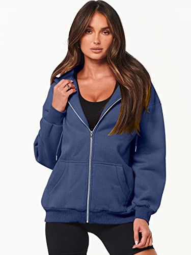 ANRABESS Oversized Hoodies for Women Long Sleeve Hooded Sweater Fall Jacket Fleece Sweatshirt Casual Comfy 2023 Trendy Y2K Clothes Teen Girls A989dianlan-M Navy Blue