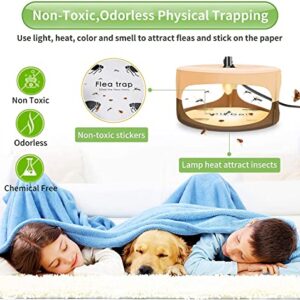 Protecker Flea Traps for Inside Your Home,2023 New Flea Light Trap Indoor,Flea with Refills and Sticky Pads,Flea Killer House,Sticky Flea Trap,Safe Kids,Friendly to Pets(2 Pack)