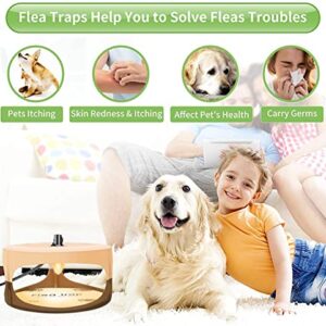 Protecker Flea Traps for Inside Your Home,2023 New Flea Light Trap Indoor,Flea with Refills and Sticky Pads,Flea Killer House,Sticky Flea Trap,Safe Kids,Friendly to Pets(2 Pack)