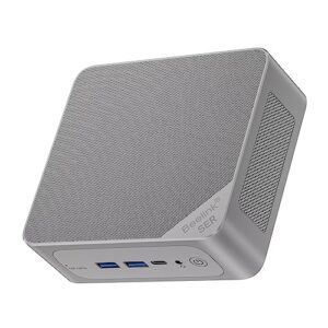 beelink ser5 mini pc with amd ryzen 7 5800h(8c/16t, up to 4.4ghz) mini computer, 32gb ddr4 500gb nvme ssd, 4k hd triple display hdmi/type-c, wifi 6, bluetooth 5.2,gray