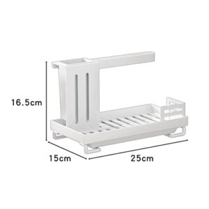 MagiDeal Bathroom Standing Rack, Kitchen Sink Organizer Countertop, Removable 2 Tier Sink Organizer, under Sink Organizers and Storage, for Dish Soap, White