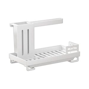 MagiDeal Bathroom Standing Rack, Kitchen Sink Organizer Countertop, Removable 2 Tier Sink Organizer, under Sink Organizers and Storage, for Dish Soap, White