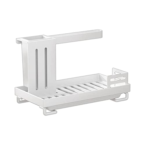 MagiDeal Bathroom Standing Rack, Kitchen Sink Organizer Countertop, Removable 2 Tier Sink Organizer, under Sink Organizers and Storage, for Dish Soap, White