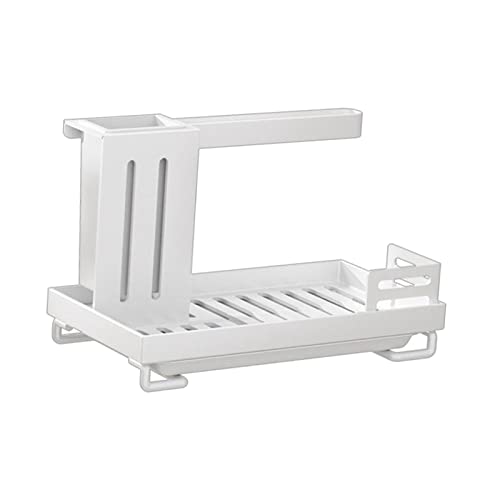 MagiDeal Bathroom Standing Rack, Kitchen Sink Organizer Countertop, Removable 2 Tier Sink Organizer, under Sink Organizers and Storage, for Dish Soap, White