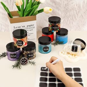 40 Pack Plastic Jars with Black Lids 6 oz,180ml Round Plastic Containers Clear Cosmetic Jars,Refillable Empty Storage Containers for Spices,Cream,Beauty Products,Lotion,Slime Making