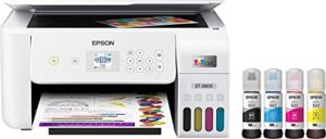 epson ecotank et-2800 all-in-one wireless supertank inkjet printer, print scan copy - 10 ppm, 5760 x 1440 dpi, cartridge-free