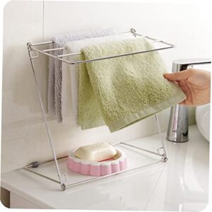 UPKOCH Mini Towels Collapsible Laundry Drying Rack C Fold Towels Folding Drying Rack Clothes Drying Stand Laundry Hanging Rack Towel Stand Rack Folding Towel Rack Folding Washcloth Holder