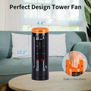 WESTTREE Fans for Home,Tower Fan with 3 Speeds & Oscillation, 70°Oscillating Tower Fan Cooling Bladeless Fan for Bedroom, 13Inch Personal Desk Tower Fan Stand-up for Office Desktop TF2202