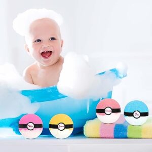 Kids Bath Bombs with Toys Inside - 8 Pcs Surprise Bath Bombs with Natural Essential Oils Fun and Colorful Bubble Bath for Kids Moisturizing and Relaxing Bath Bombs Gift Set for Boys and Girls