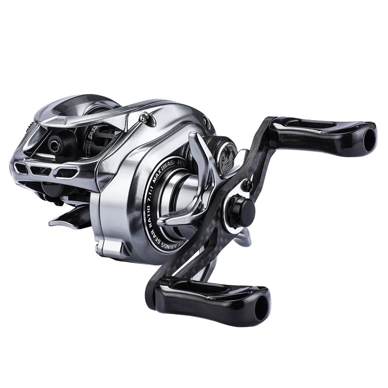 Bearking Zeus-BFS Baitcasting Fishing Reel 4.9oz Ultralight Carbon Reels TBS Brake System Baitcaster (Right)