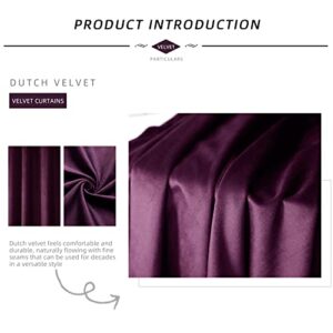 Guibaf Dark Purple Velvet Curtains 84 inches Long Grommet Blackout Curtains for Bedroom Light Blocking Thermal Insulation Drapes Set of 2 Panels 52”x 84”