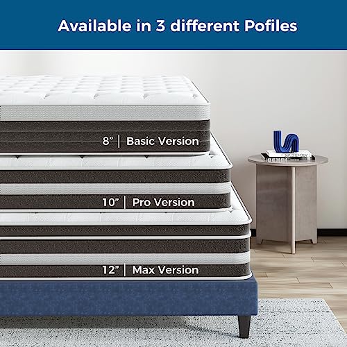 InofiaSeren Full Mattress, Individual Pocket Spring Hybrid Full Size Bed with Gel Memory Foam, Breathable Full Mattress in a Box, Medium Firm Support, 75''*54''*12''