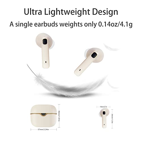 Olyre Wireless Earbuds V5.3 Bluetooth Earbuds Stereo Bass Earphones ENC Ear Buds 40H Playtime LED Power Display IPX5 Waterproof in-Ear Earbuds with 4 Mics for Sport Meeting