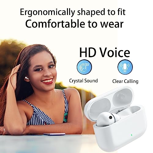 Xyxxmfxl True Wireless Earbuds Bluetooth 5.3 Mic Noise Cancelling IPX7 Waterproof Hi-Fi Stereo Sound Long Battery Auto Pairing for iPhone Android