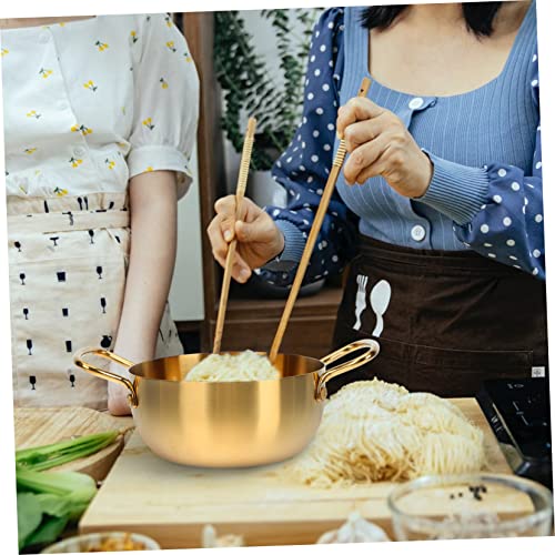 Yardwe 1pc Stainless Steel Instant Noodle Pot Korean Ramen Korean Pots for Cooking Mini Hot Pot Household Kitchen Cookware Soup Pot Instant Noodles Pot Outdoor Cookware Stock Pot Outdoor