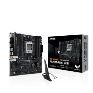 asus tuf gaming a620m-plus(wifi) amd am5 (ryzen 7000) microatx gaming motherboard(ddr5,pcie 4.0,2xm.2 slots,2.5gb lan,wi-fi6,2xdisplayport,hdmi,front usb 3.2 gen 1 type-c,bios flashback,m.2 q-latch)